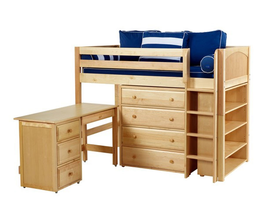 Maxtrix BLING3L Mid Loft Bed with storage & Desk | Matrix Kids ...
