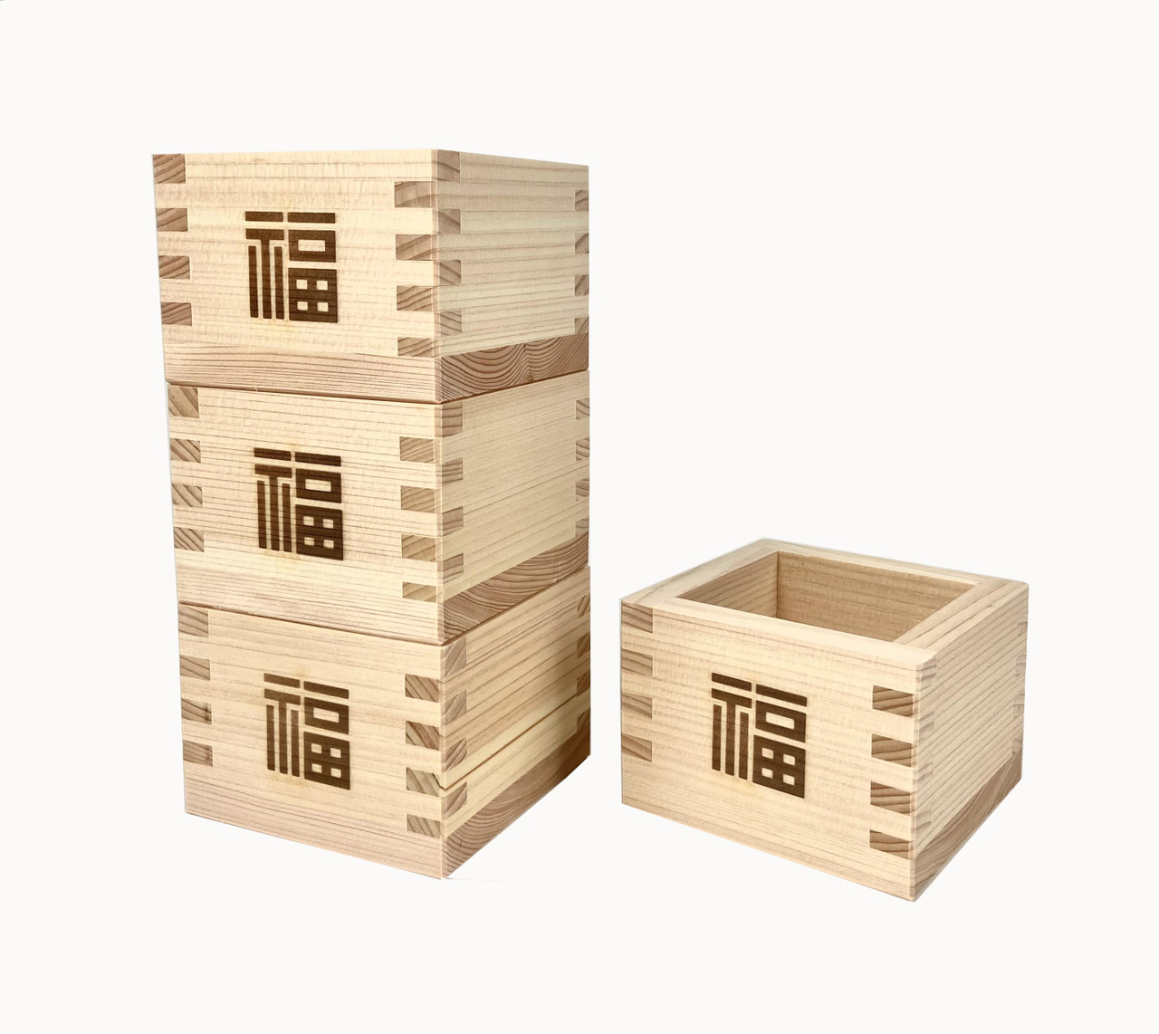 Wooden Masu Sake Cups Japanese Saki Cup Box Hinoki Wood Japanese ...