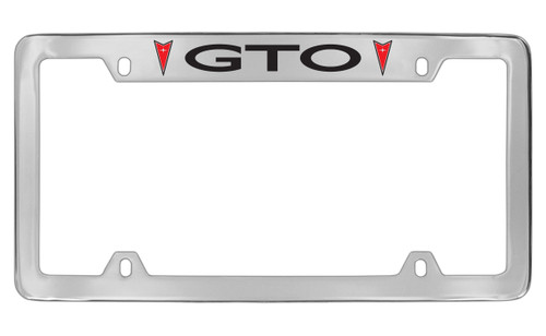 Pontiac GTO with 2 Red Logos Top Engraved Chrome Plated Brass Black Imprint