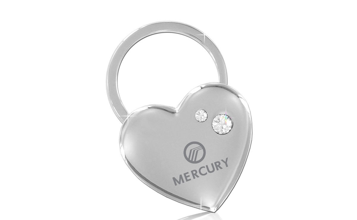 Mercury Heart Shape with 2 Clear Crystals In a Black Gift Box ...