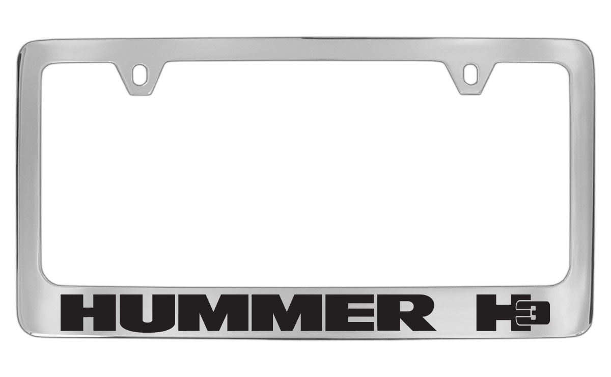 Hummer H3 Chrome Plated Solid Brass License Plate Frame Holder with ...