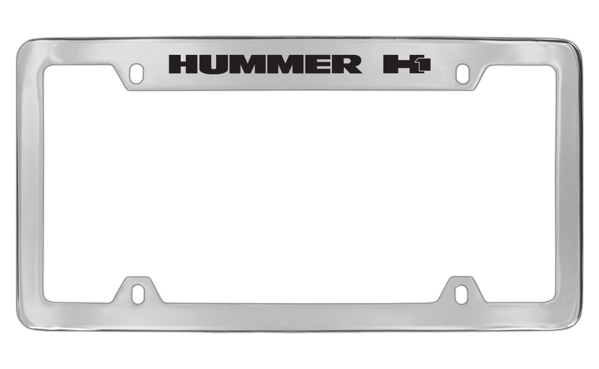 Hummer H1 Top Engraved Chrome Plated Solid Brass License Plate Frame ...