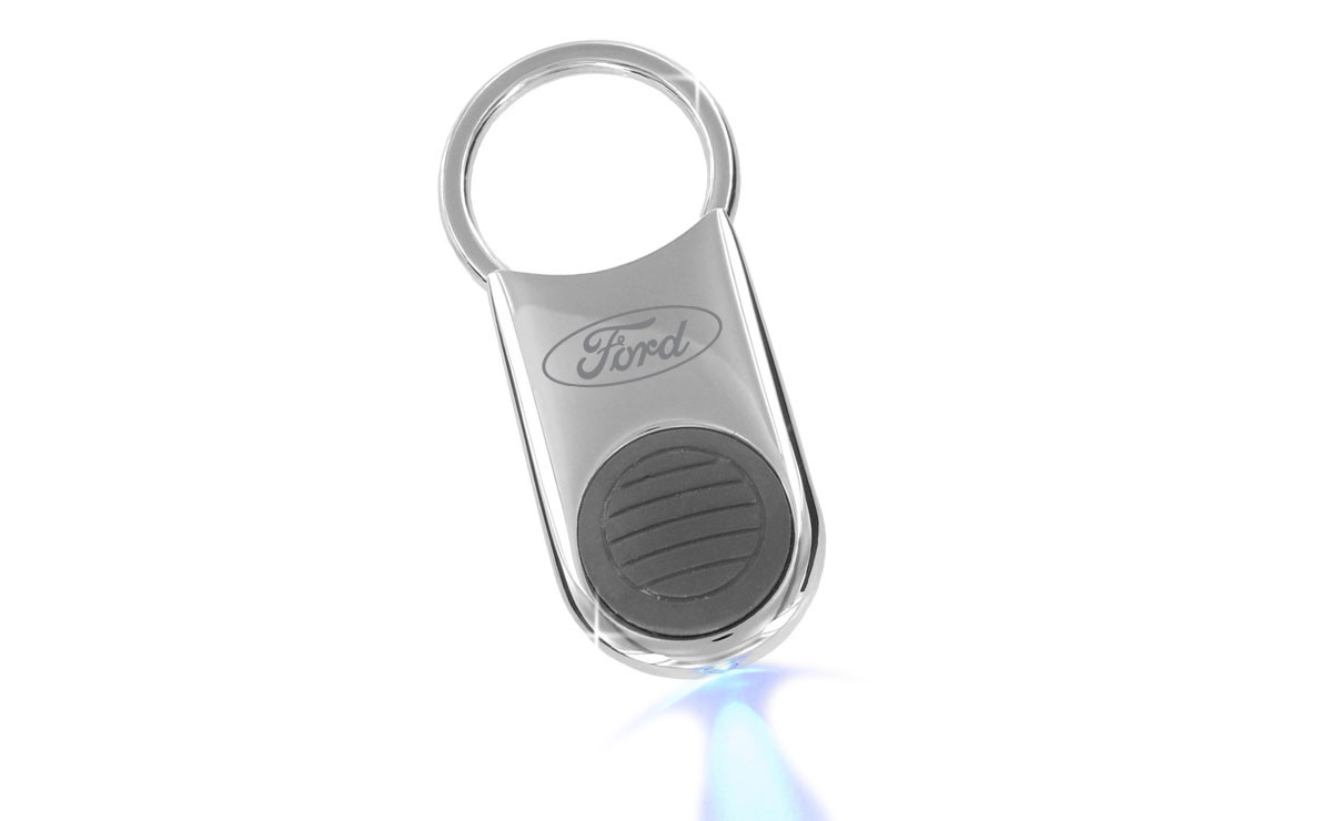 Ford Pull Apart Padlock with Lighted Button Keychain In a Black Gift Box