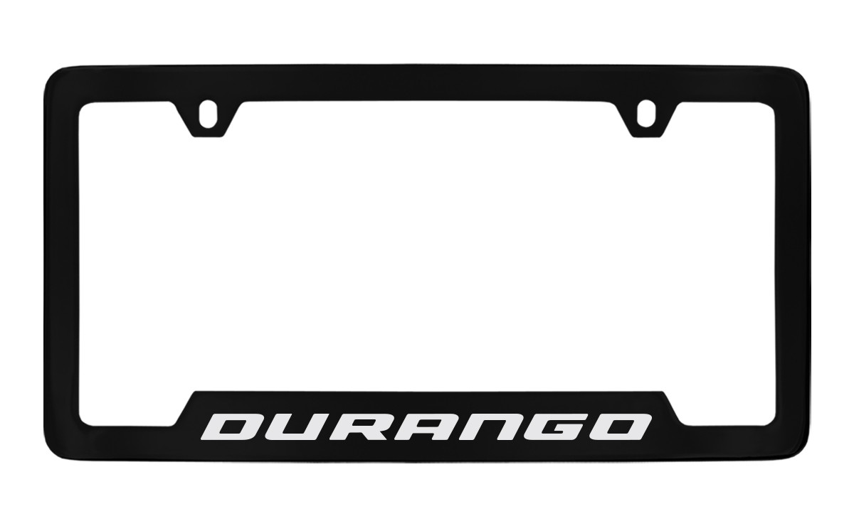Dodge Durango Black Coated Zinc Bottom Engraved License Plate Frame ...