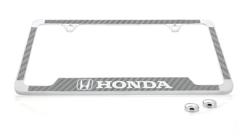 Honda License Plate Frame with Carbon Fiber Vinyl Insert
