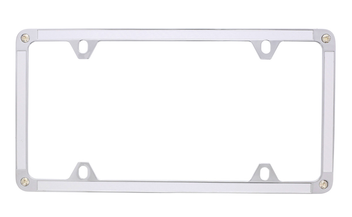 White Carbon Fiber Vinyl Inlay Thin Rim License Plate Frame Embellished ...