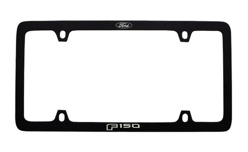 Ford Black Powder Coated Zinc License Plate Frame With Logo And F150 ...