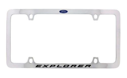 Ford Explorer with Logo Thin Rim Chrome Plated Metal License Plate ...