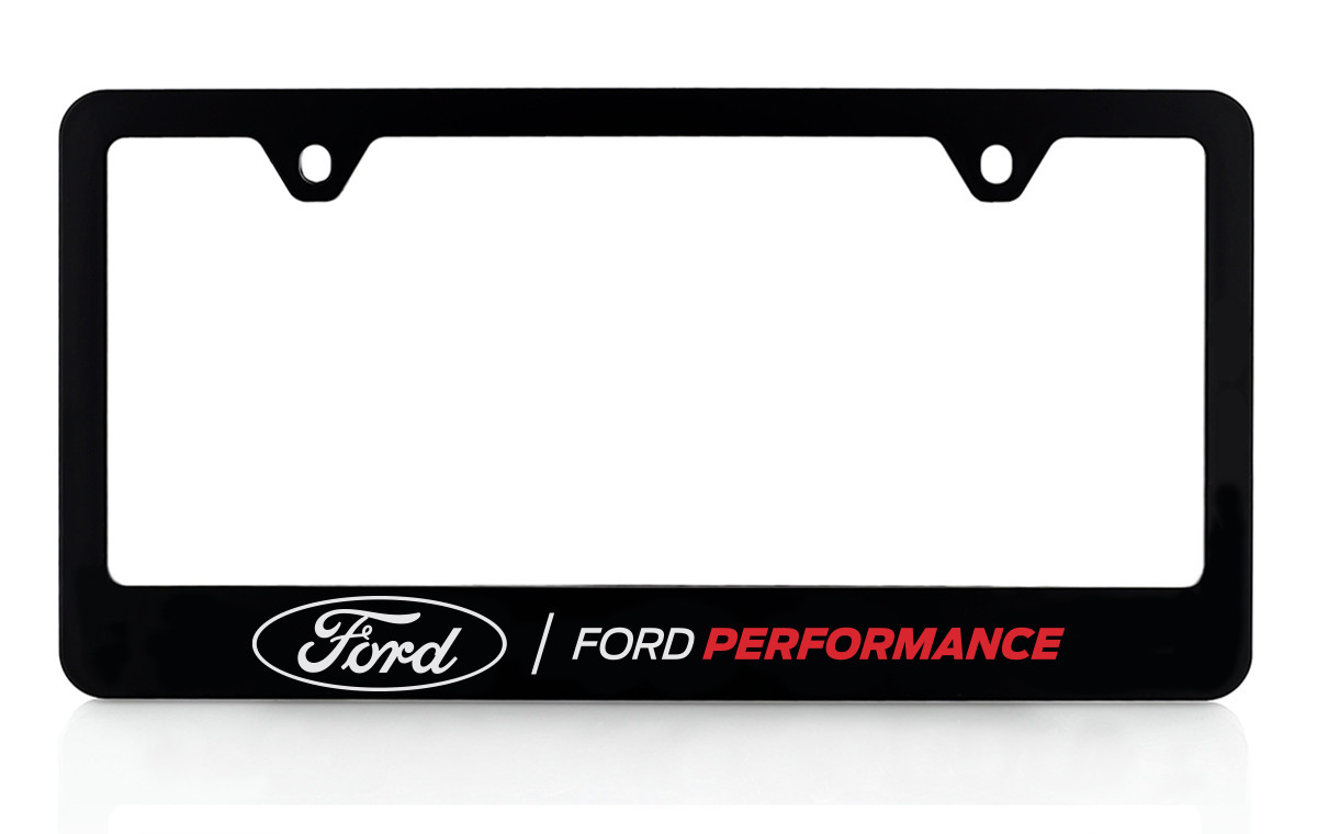 Ford Performance UV Printed Black Plastic License Frame _ Wide Bottom Frame