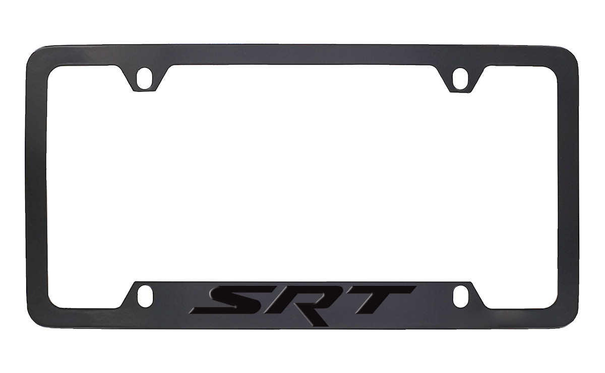 Dodge SRT Black Coated License Frame with Black SRT Imprint _ Notch ...