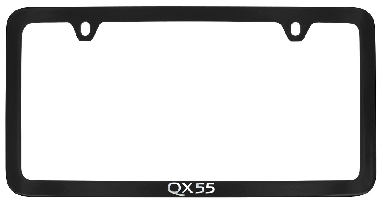 Infiniti QX55 Black Coated License Plate Frame in Exposed Chrome ...