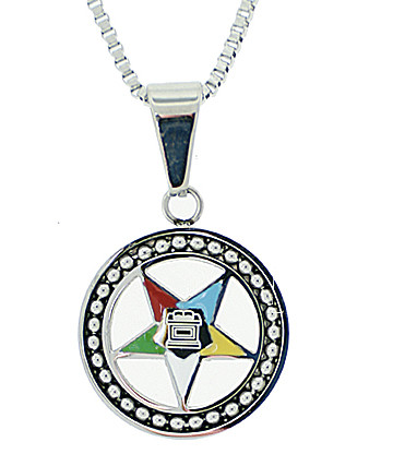 Order of the Eastern Star Necklace Pendant - Silver Color Steel with ...