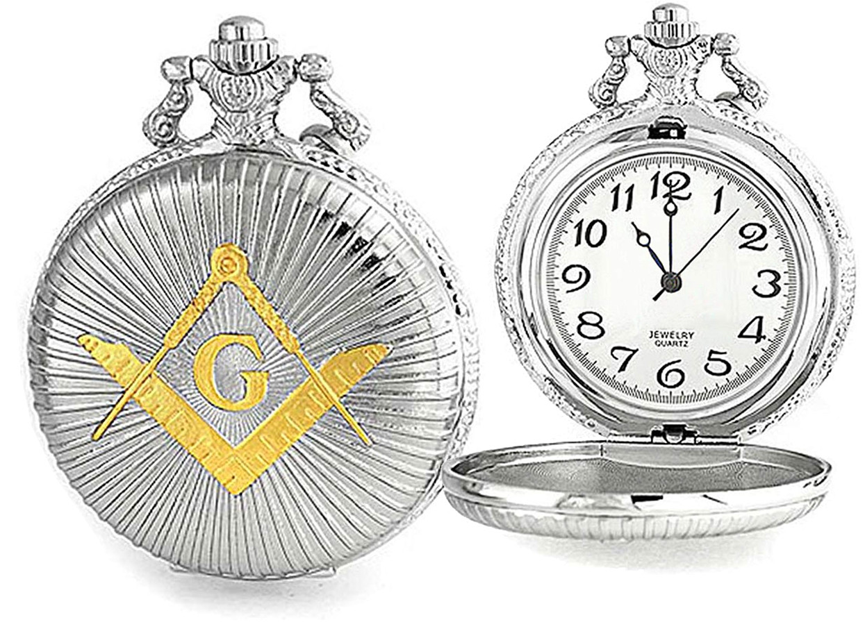 Freemason Pocket Watch - Duo-tone Steel and Gold Color Emblem / Mason ...