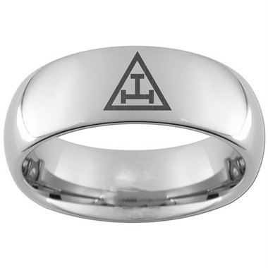 Royal Arch Tungsten Steel Ring Band for Freemasons with solo Triple Tau ...