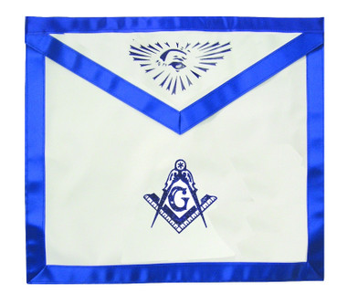 Master Mason Masonic Blue Lodge White & Blue Duck Cloth Apron For ...
