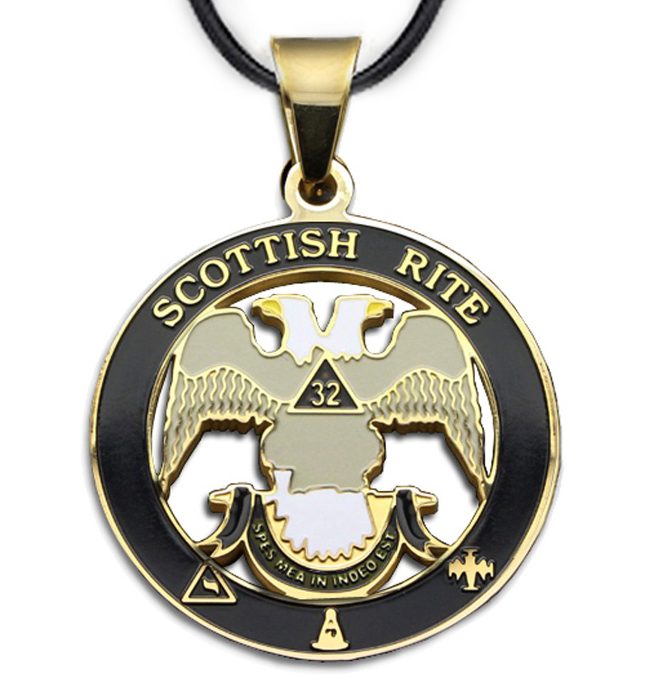 Scottish Rite 32nd Degree - Gold Color Stainless Steel Masonic ...