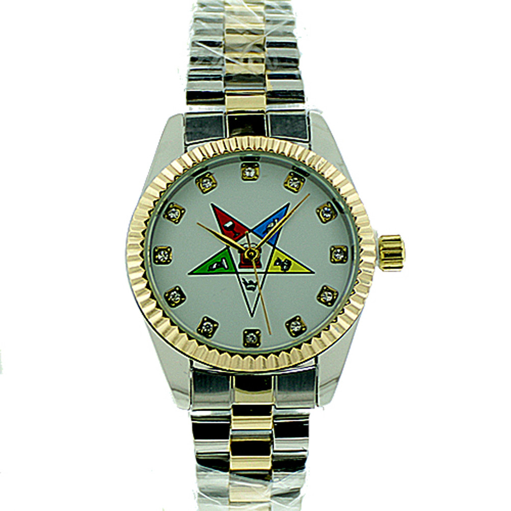 Order of the Eastern Star Watch - OES Symbol on Duo Tone Silver and ...