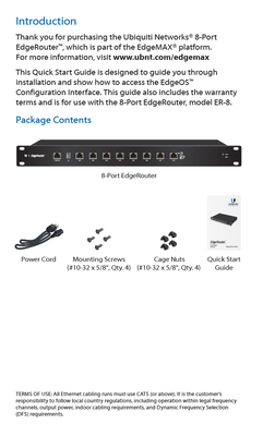 Ubiquiti ER-8 EdgeMAX Edgerouter 8 Port Router ( ER 8 )