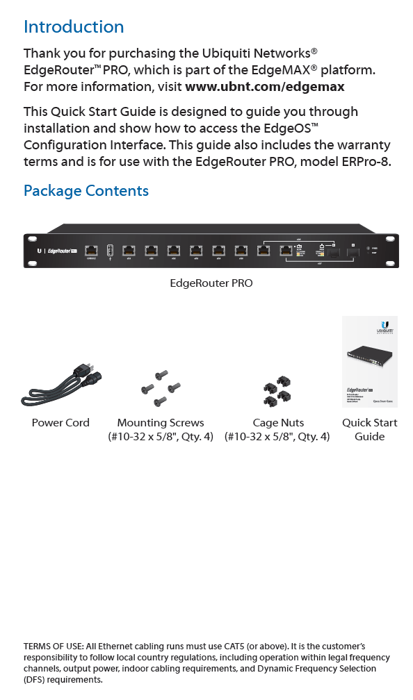 Ubiquiti ERPro-8 EdgeRouter PRO 8 Port Router (ERPro-8)