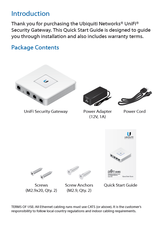 Ubiquiti USG UniFi Security Gateway Enterprise Gateway Router with ...