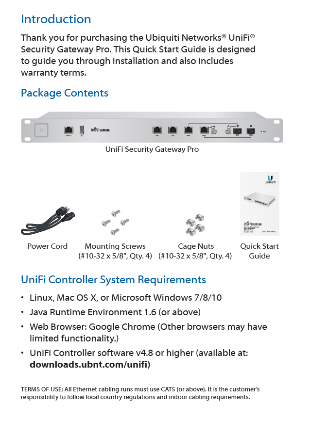 Ubiquiti USG-Pro-4 Unifi Security Gateway Pro - Vestabond