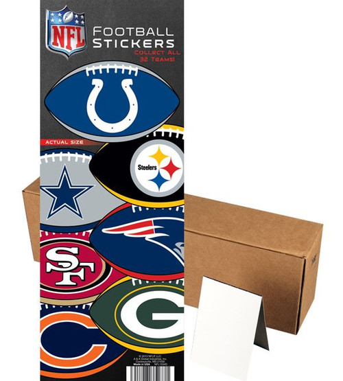 NFL Footbal Oval Stickers 300 per Box - GumballStuff: Bulk Vending Supplies