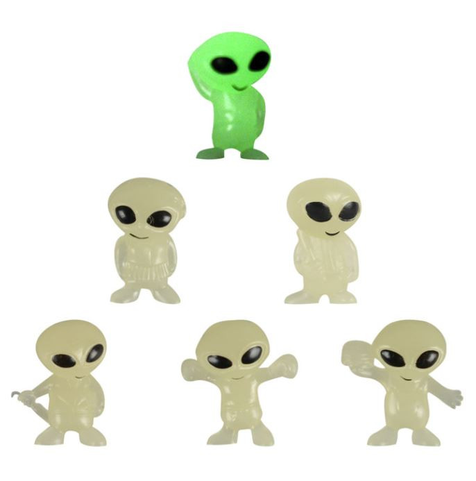 Glow in the Dark Mini Alien Figurines 100 per bag - GumballStuff: Bulk ...