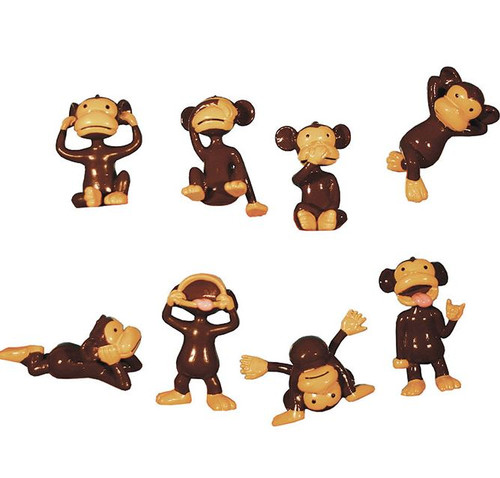 Monkey Mini Figurines Hilarious Approx 1" tall 100 per Bag ...