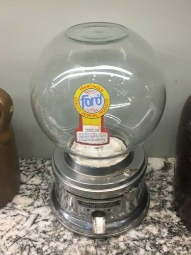 Antique Ford Gum Machine Gumball Machine with Glass Globe ...