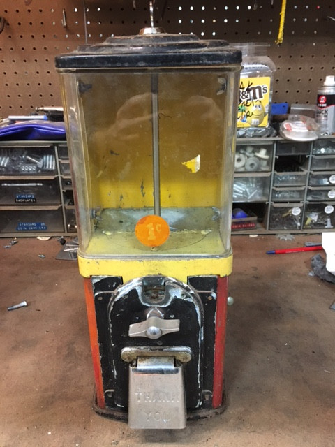 Antique Vintage Victor Penny Gumball Machine Works Great! Perfect Gift ...