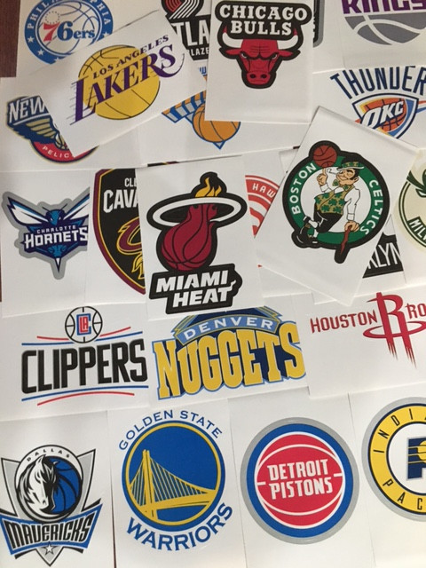 Stocking Stuffer ! LICENSED Full Set of NBA Basketball Team Sticker ...