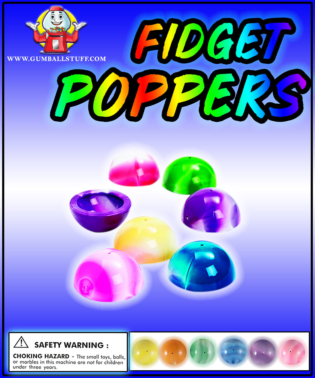 Fidget Poppers 250 pcs in 1.1" Capsules - GumballStuff: Bulk Vending ...