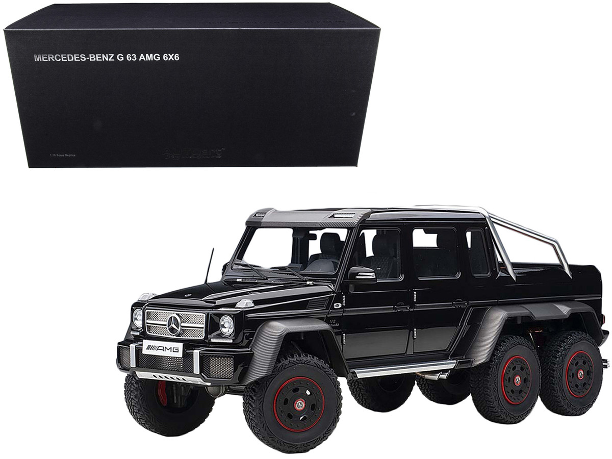 Mercedes Benz G63 AMG 6x6 Gloss Black Carbon Accents 1/18 Model Car ...