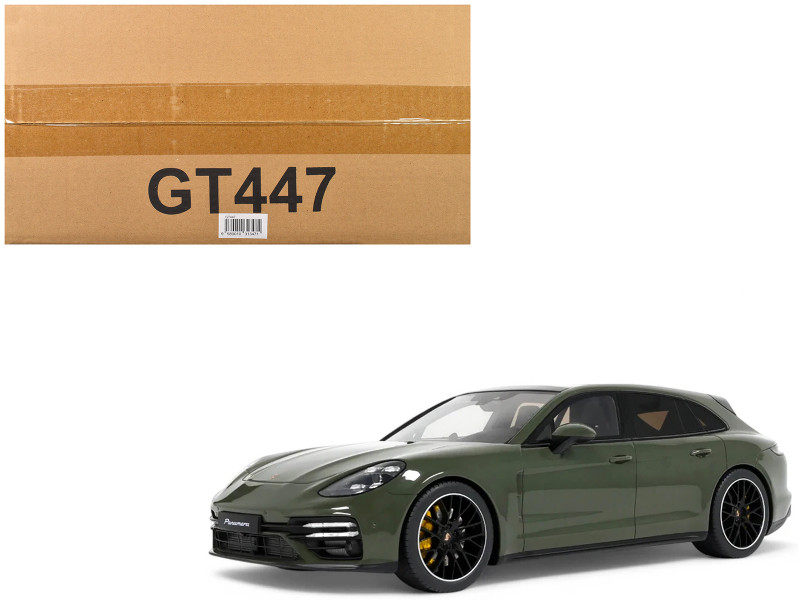 2021 Porsche Panamera Turbo S Sport Green 1/18 Model Car GT Spirit GT447