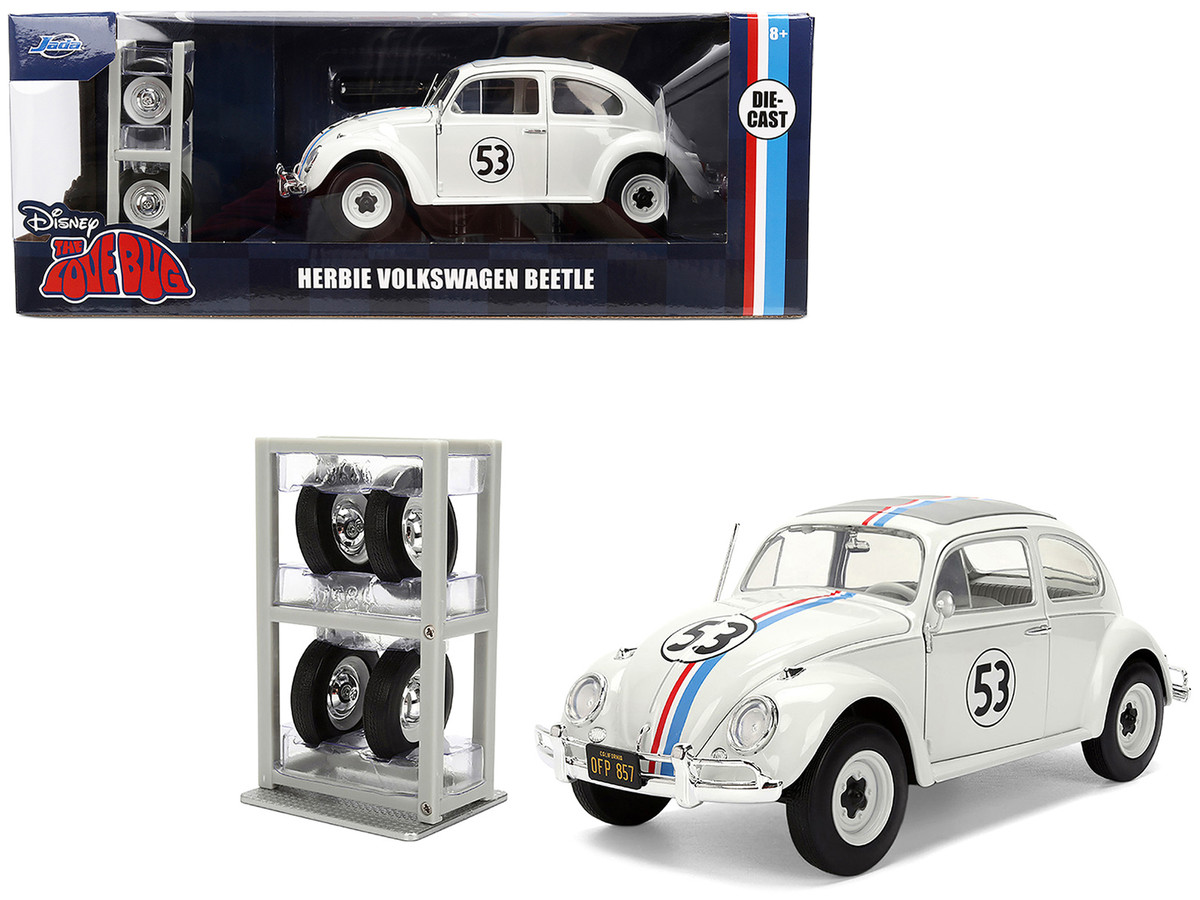Volkswagen Beetle #53 Herbie White with Stripes The Love Bug 1968 Movie ...