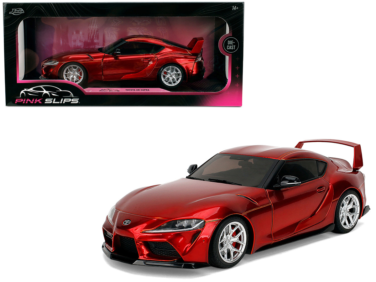 Toyota GR Supra Red Metallic Pink Slips Series 1/18 Diecast Model Car ...