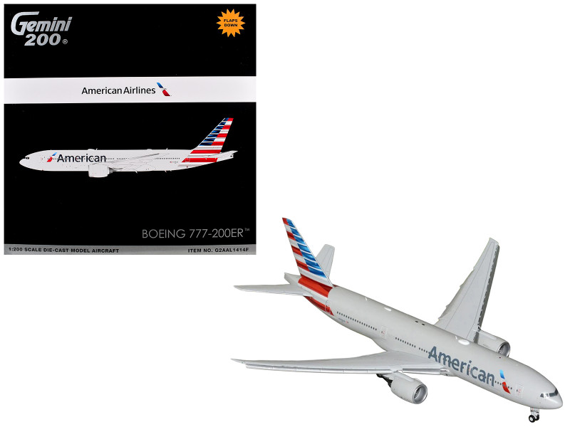 Boeing 777-200ER Commercial Aircraft with Flaps Down American Airlines ...