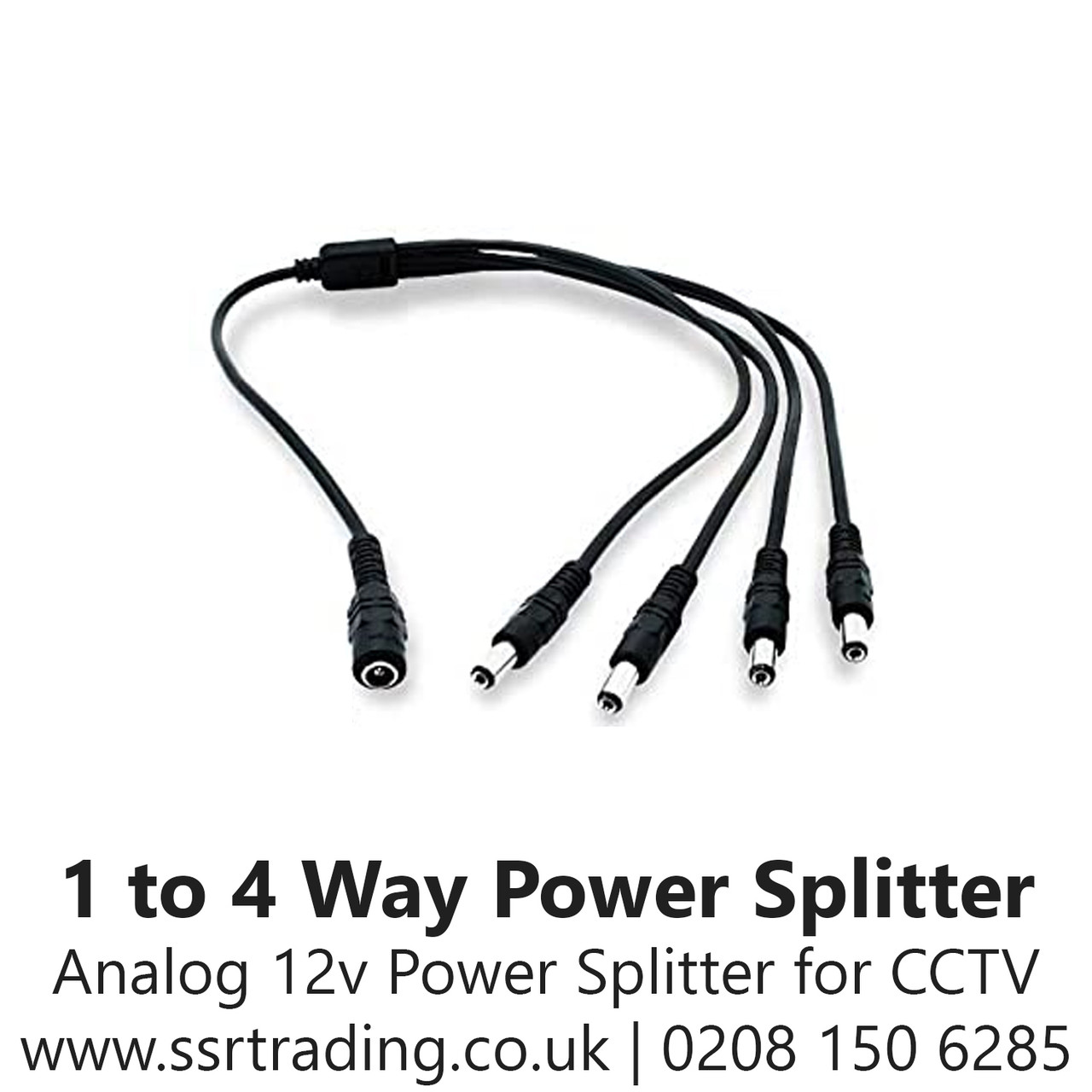 1 to 4 Way Power Splitter For CCTV Camera
