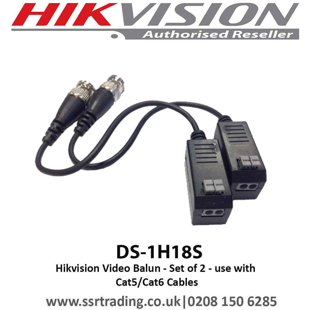 Hikvision DS-1H18S Video Balun - Set of 2 - use with Cat5/Cat6 Cables