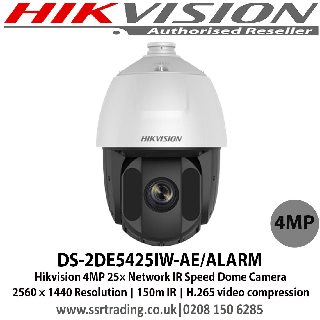 Hikvision 4MP Network Speed Dome Camera with 25× optical zoom 16× ...