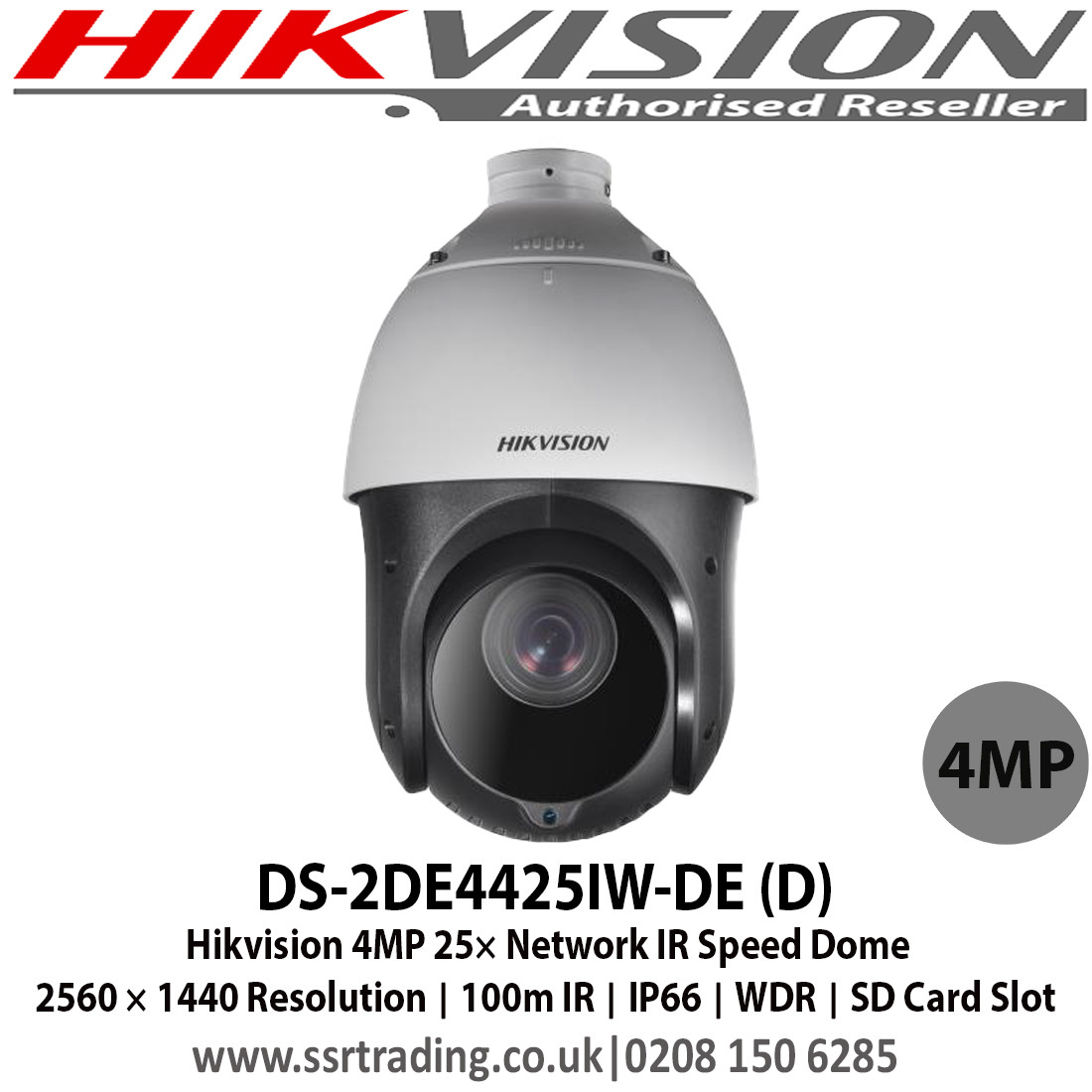 Hikvision 4mp 25× Network Ir Speed Dome Camera With Up To 100 M Ir
