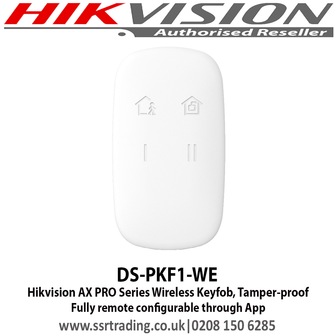 Hikvision DS-PKF1-WE AX PRO Series Wireless Keyfob, Tamper-proof, Fully ...