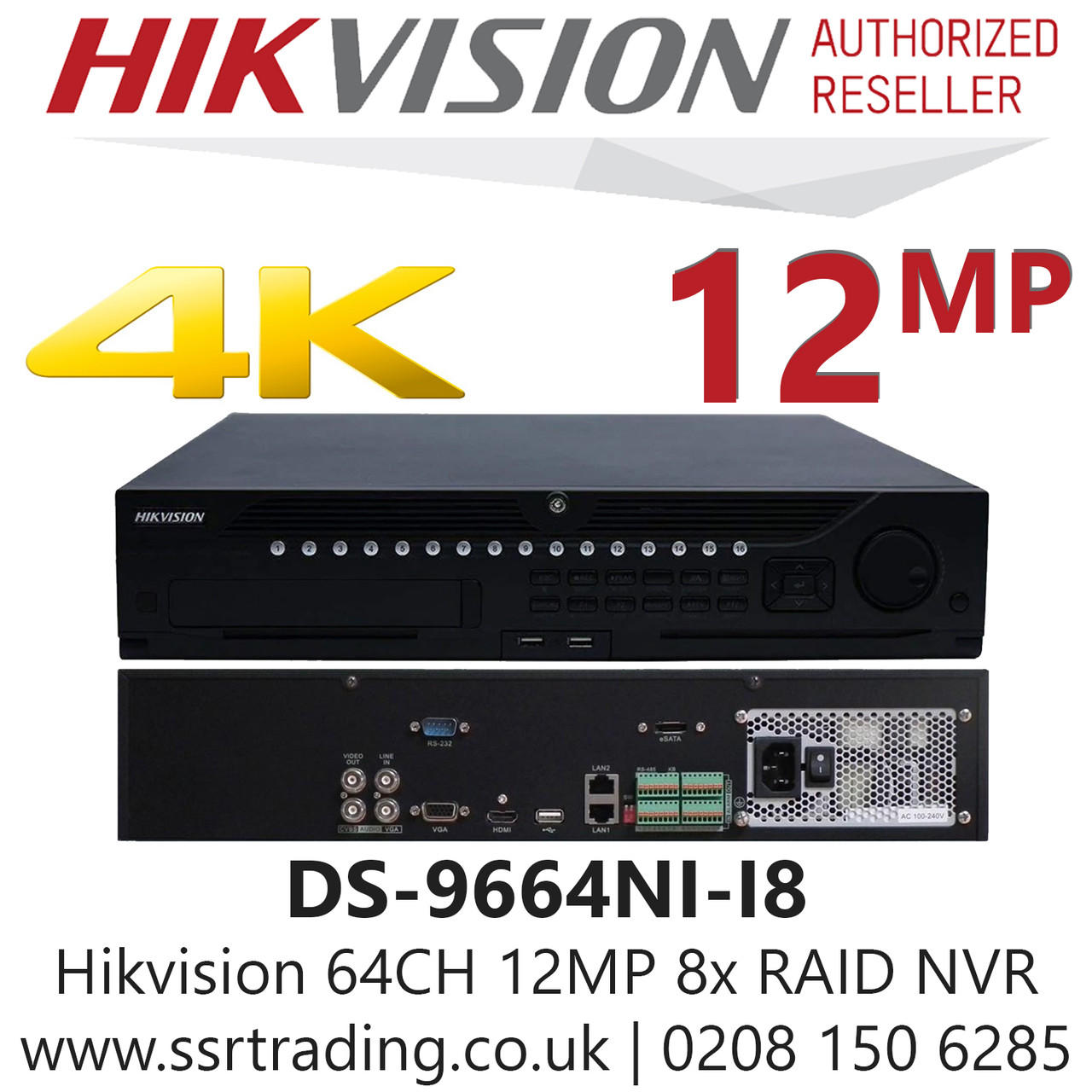 Hikvision 64 Channel 12MP No PoE H.265 Compression 8 SATA 2 HDMI 64Ch ...
