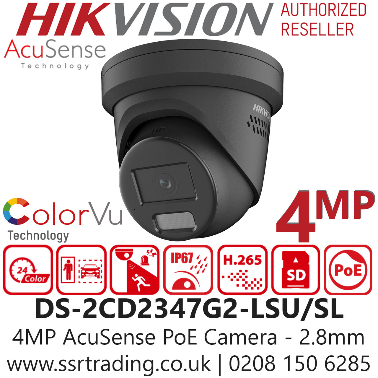Hikvision 4MP ColorVu Strobe Light and Audible Warning Fixed Turret ...