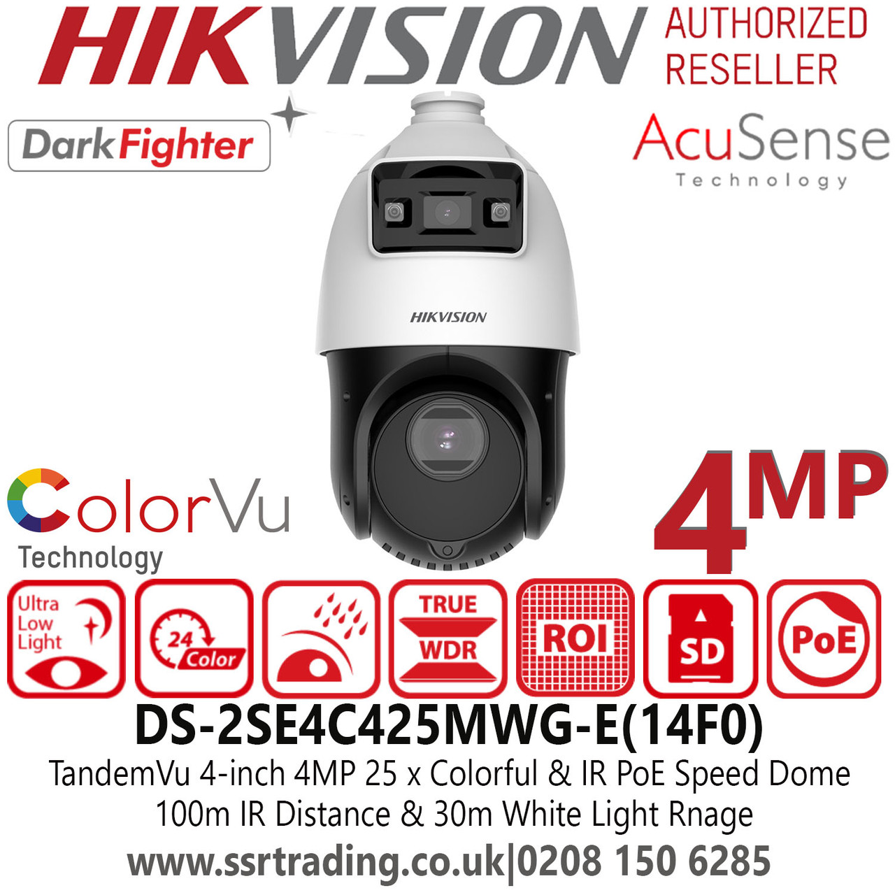 4MP PTZ Camera Hikvision IP PoE Camera with 4MP Resolution, 25 x Zoom ...