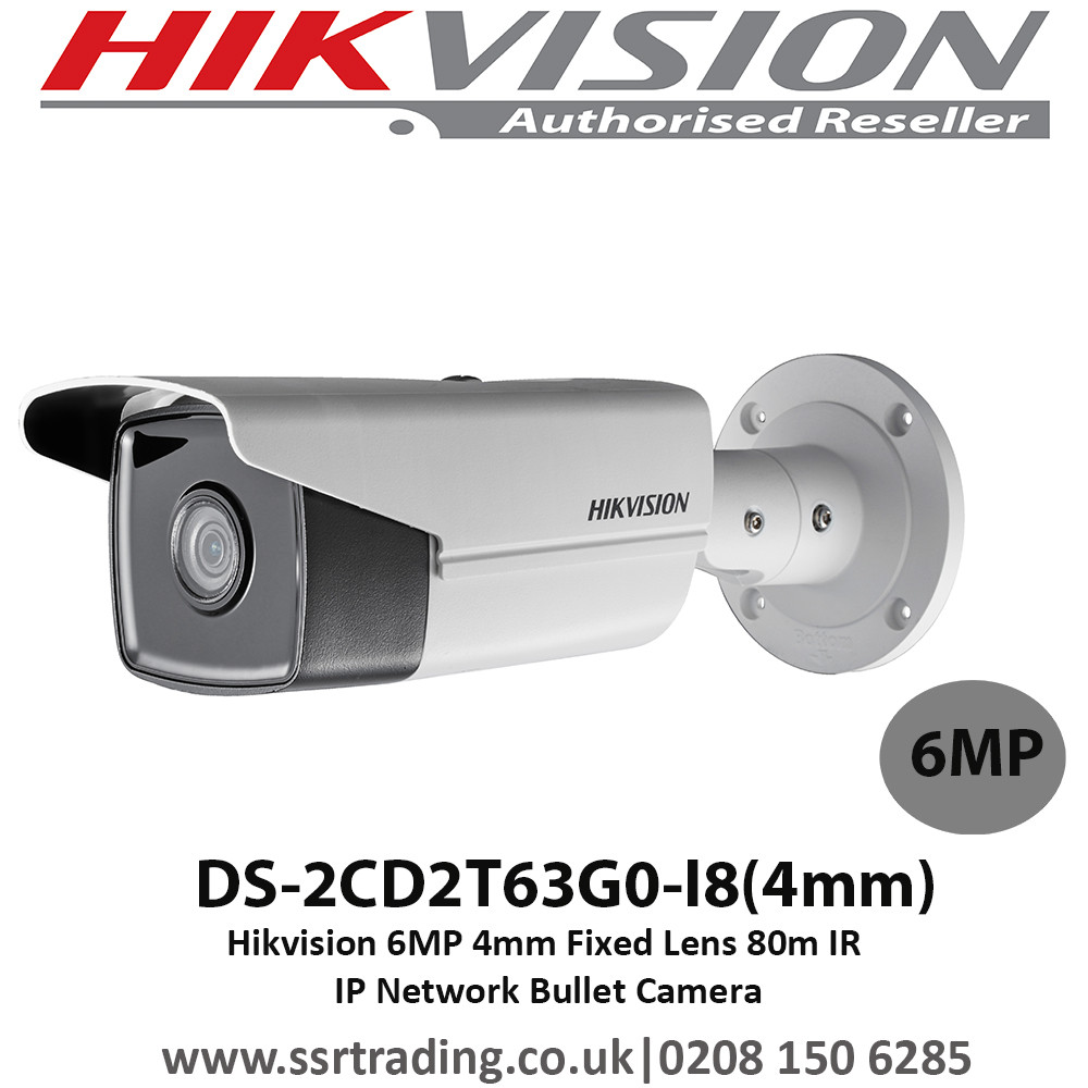 Hikvision 6MP 4mm Fixed Lens 80m IR IP Network bullet camera - DS ...