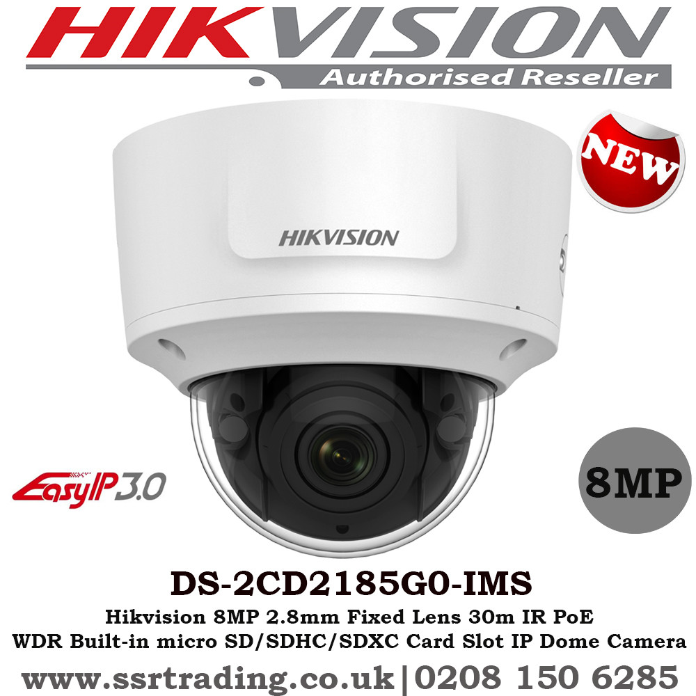 Hikvision 8MP 4K 2.8mm Fixed Lens 30m IR EASYIP 3.0 IK10 WDR IP Network ...