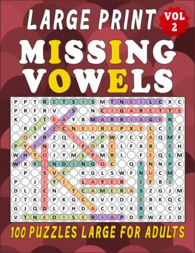 2022 Missing Vowels Large Print Volume 2 by Fun Self Solve