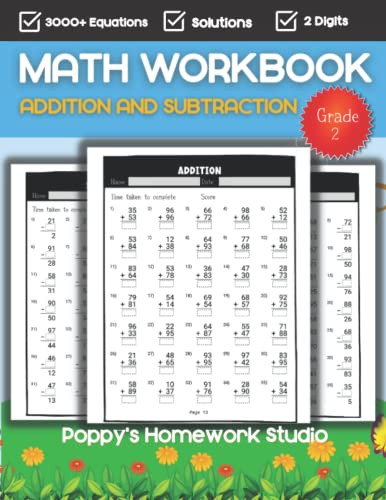 Second Grade Math Workbook for Kids by Poppy's Homework Studio