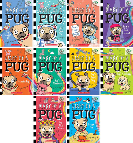 Diary Of A Pug Series Set Of 10 Books Pug Blasts Off Pugs Snow Day